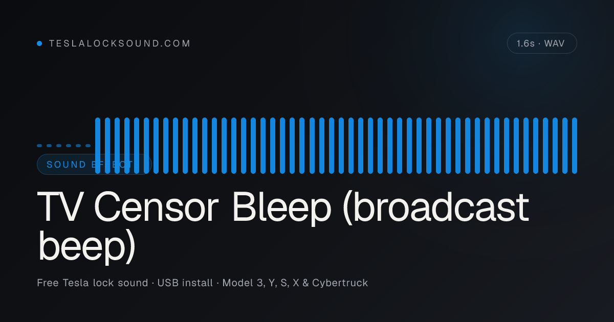 TV Censor Bleep (broadcast beep) — Tesla Lock Sound (Free WAV Download)
