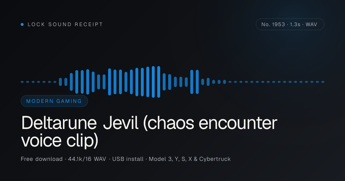 Deltarune Jevil (chaos encounter voice clip) — Tesla Lock Sound (Free ...