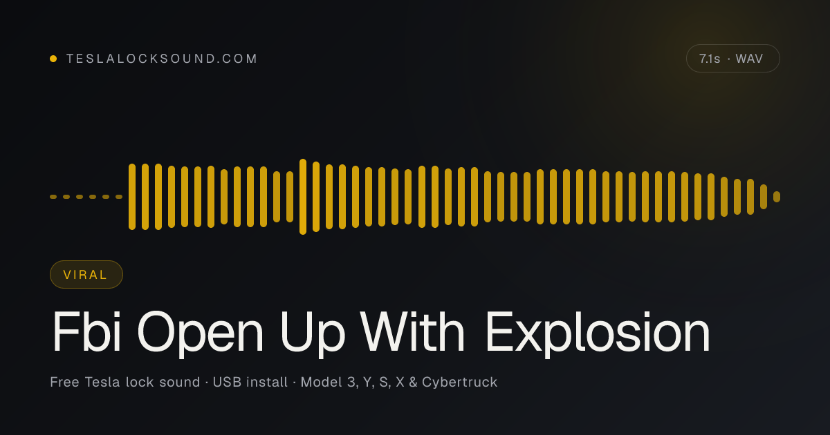 Fbi Open Up With Explosion — Tesla Lock Sound (Free WAV Download)