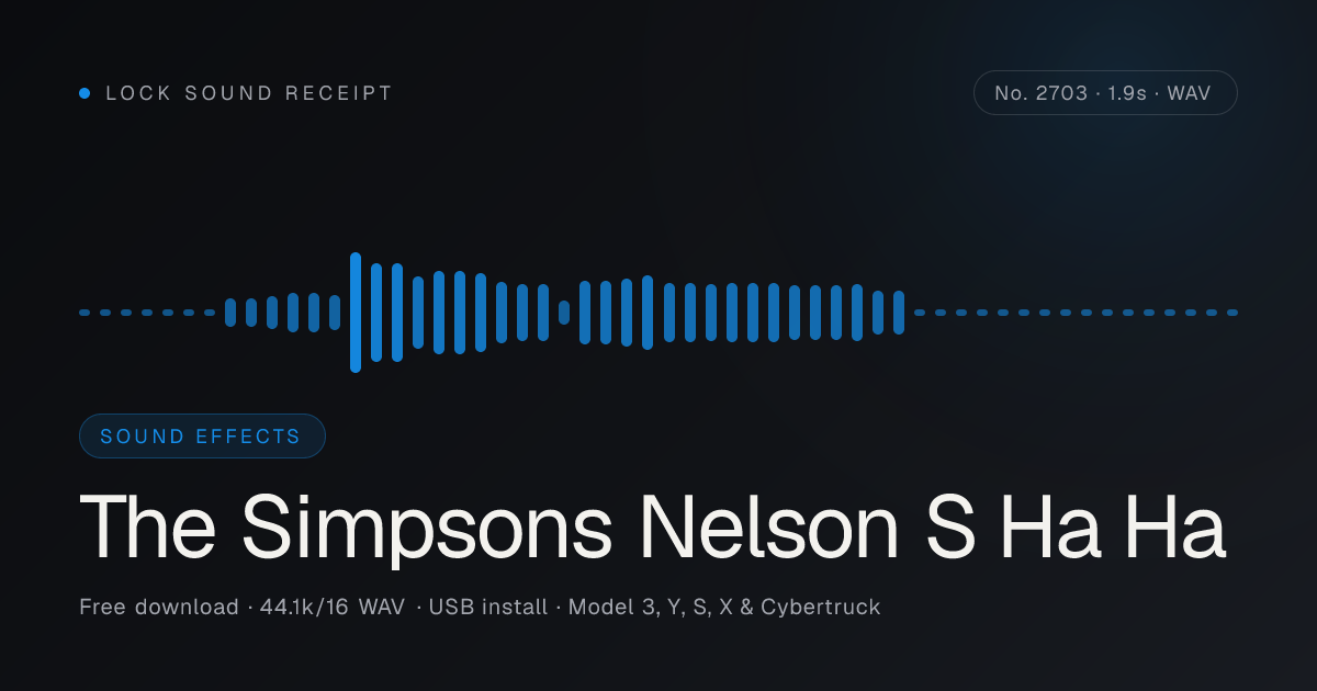The Simpsons Nelson S Ha Ha — Tesla Lock Sound (Free WAV Download)